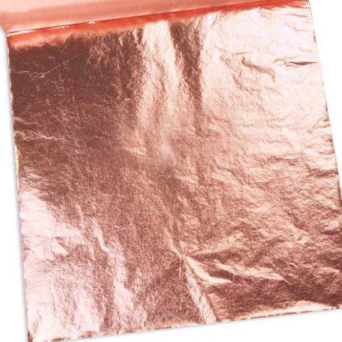 Rose Gold Leaf Sheet 140mmx140mm 3 Sheets - The Stylish Baker